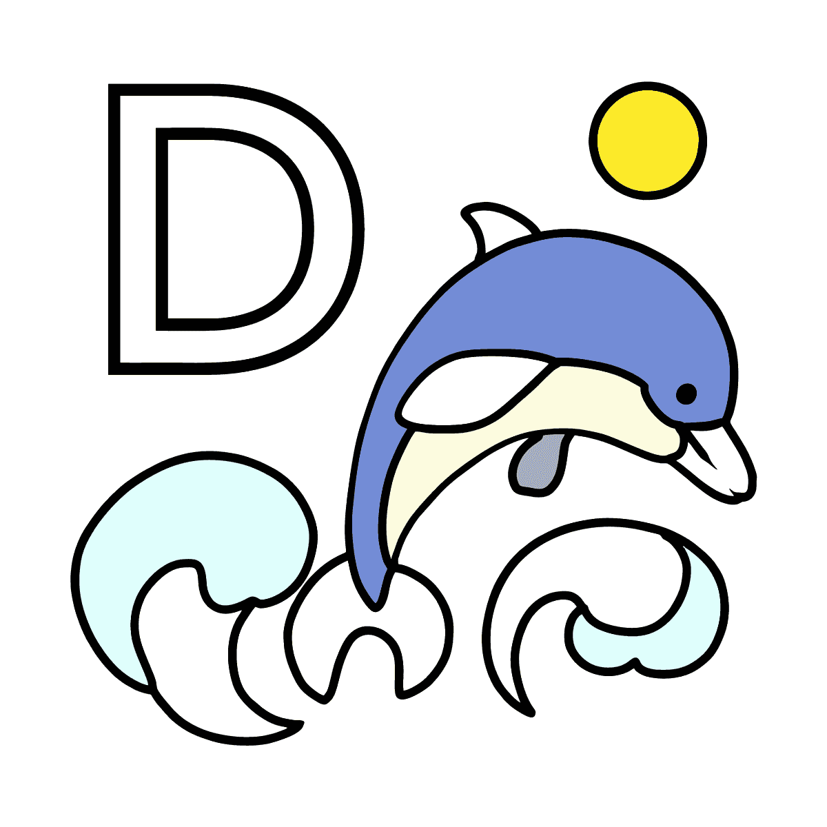 French Letter D coloring pages ♥ Print and Online Free!