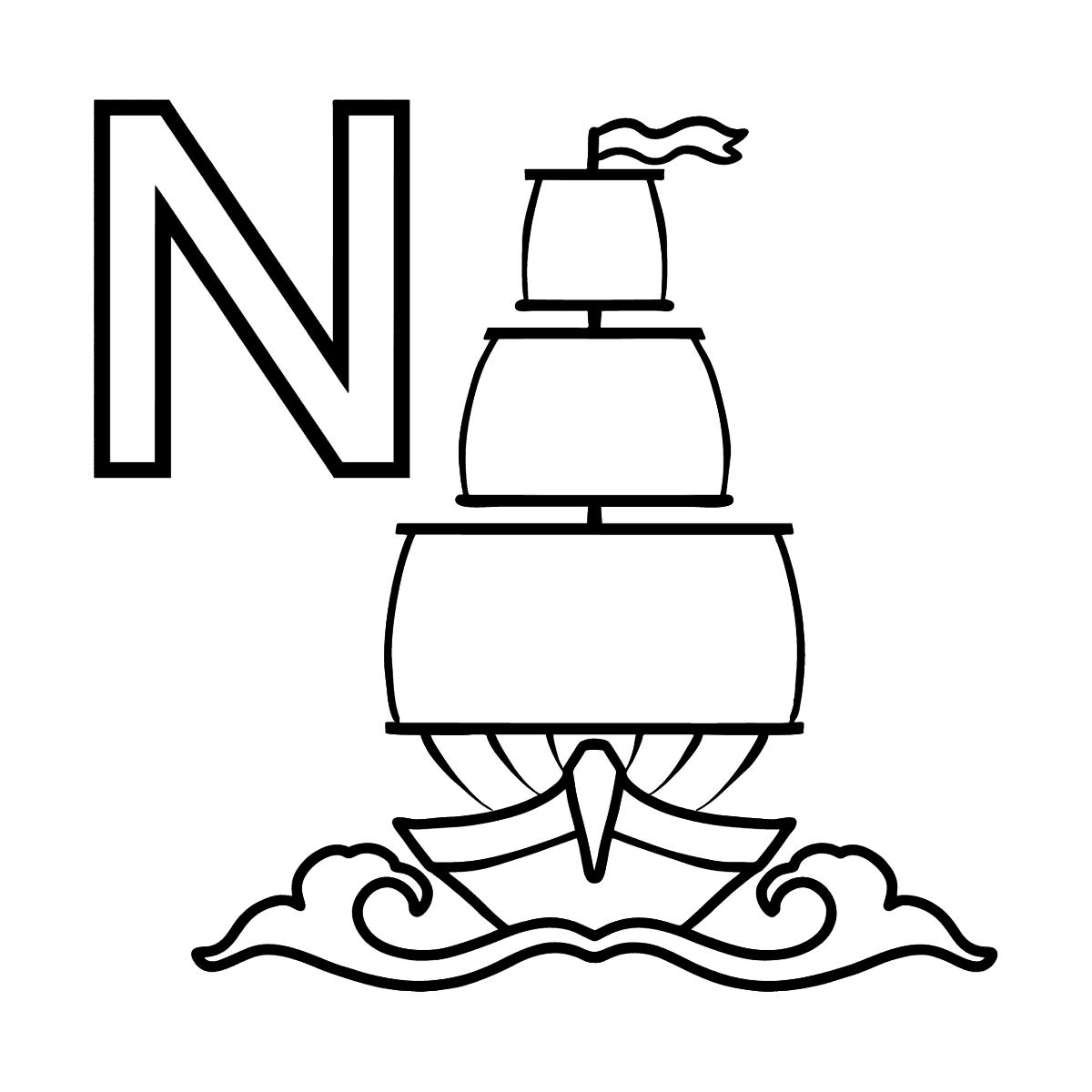 French Letter N coloring pages ♥ Print and Online Free!