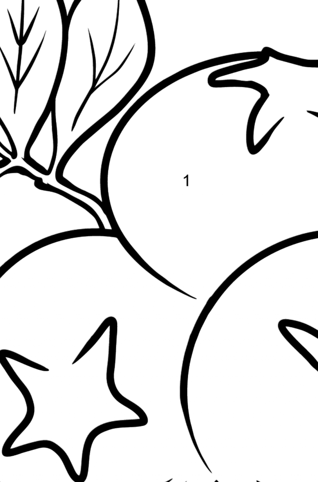 Blueberry colouring page for kids ♥ Online and Print for Free!