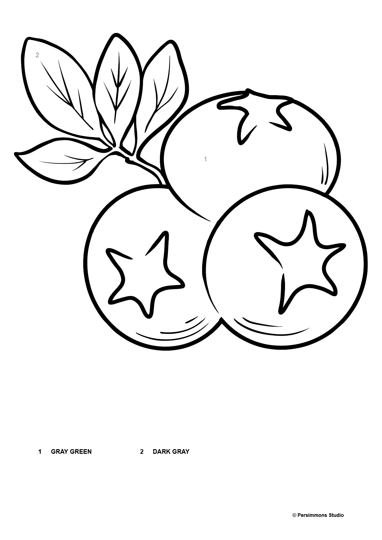 Blueberry coloring page ♥ Online and Print Free!