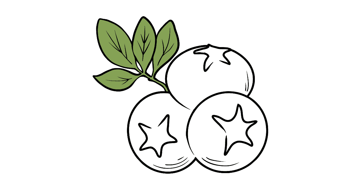 Blueberry colouring page for kids ♥ Online and Print for Free!