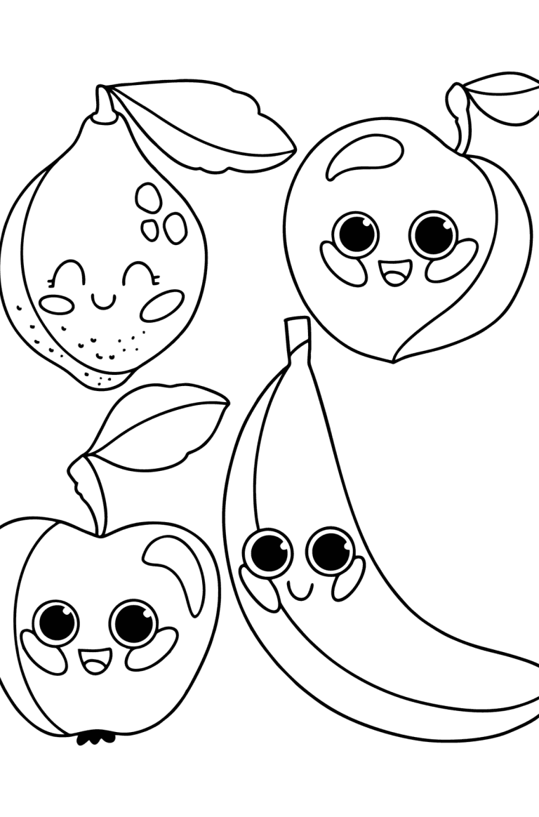 Desene de colorat fructe ♥ Descărcați, imprimați, online!