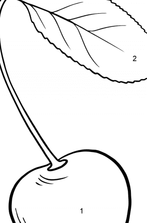 Cherry coloring page for kids ♥ Online and Print for Free!