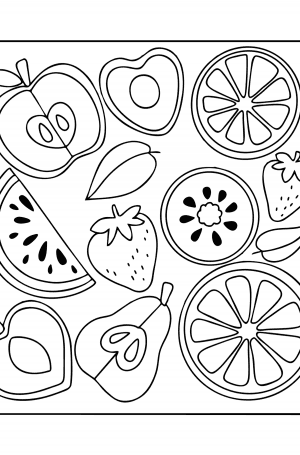 Dibujos de Fruta para colorear - Imprime y Colorea en Línea Gratis