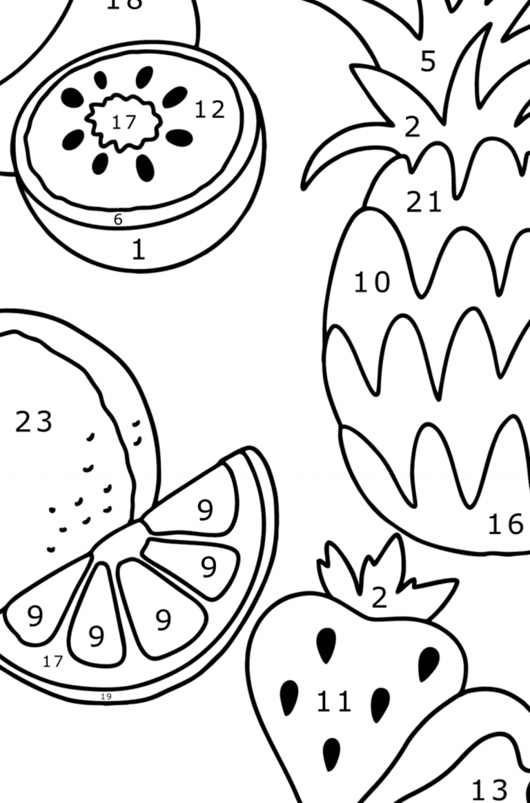 Coloriage Ensemble de fruits pour les enfants ♥ imprimer