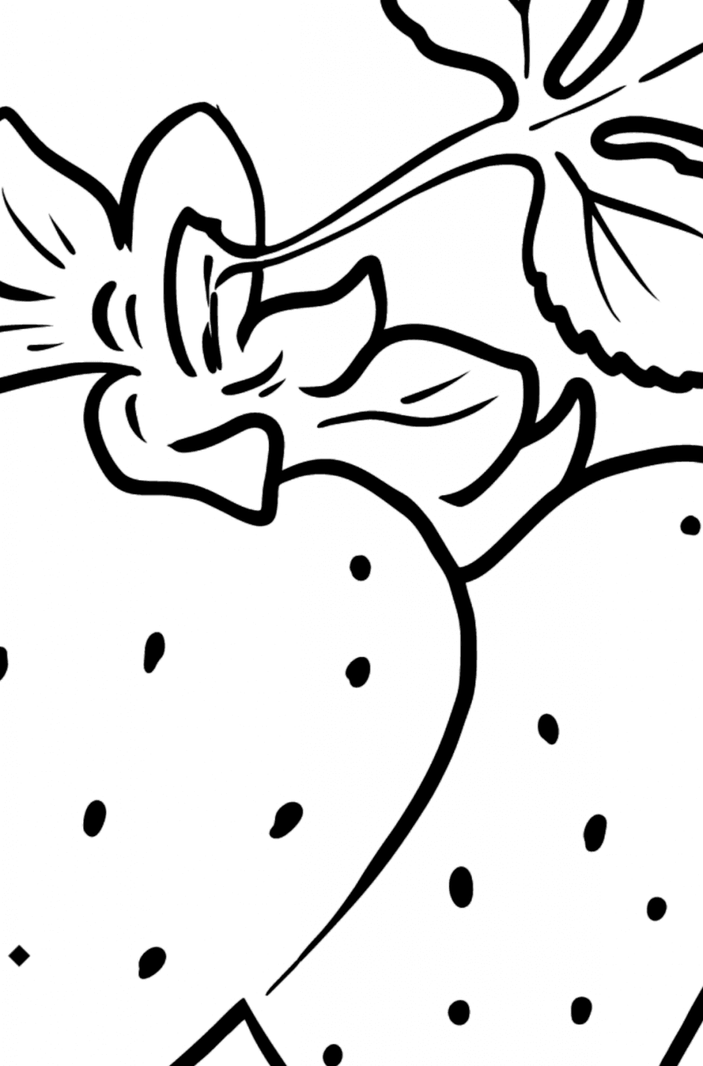 Kleurplaat aardbei - Online en uitprinten is gratis!