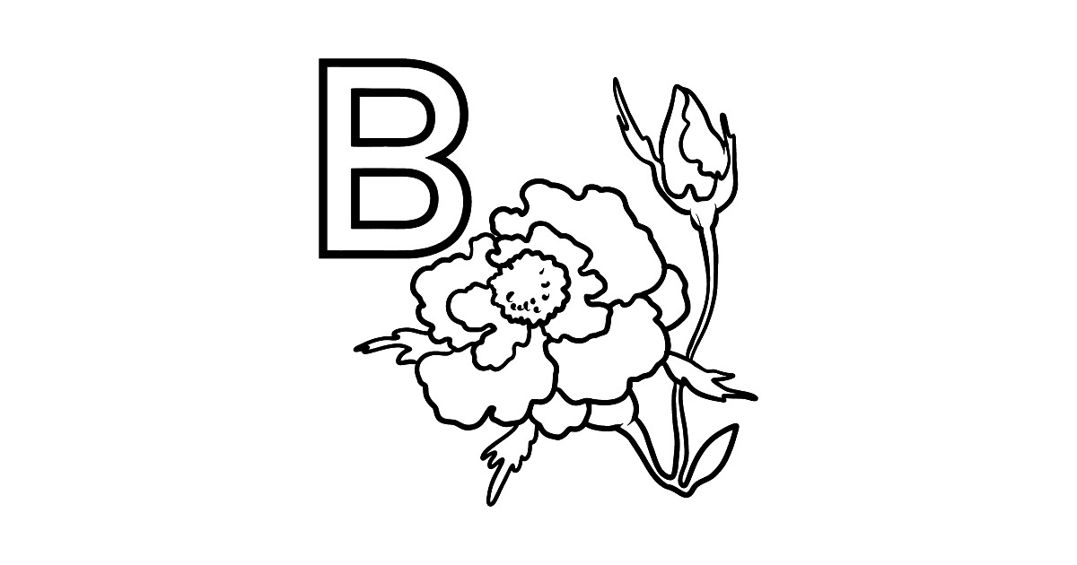 Dibujo de Letra B Alemana para colorear ♥ Imprime y en Línea Gratis