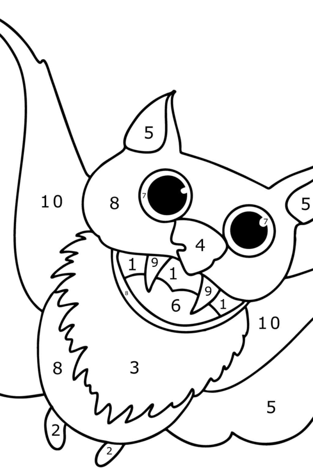 Dibujo El murciélago está volando para colorear ♥ Imprime y en Línea