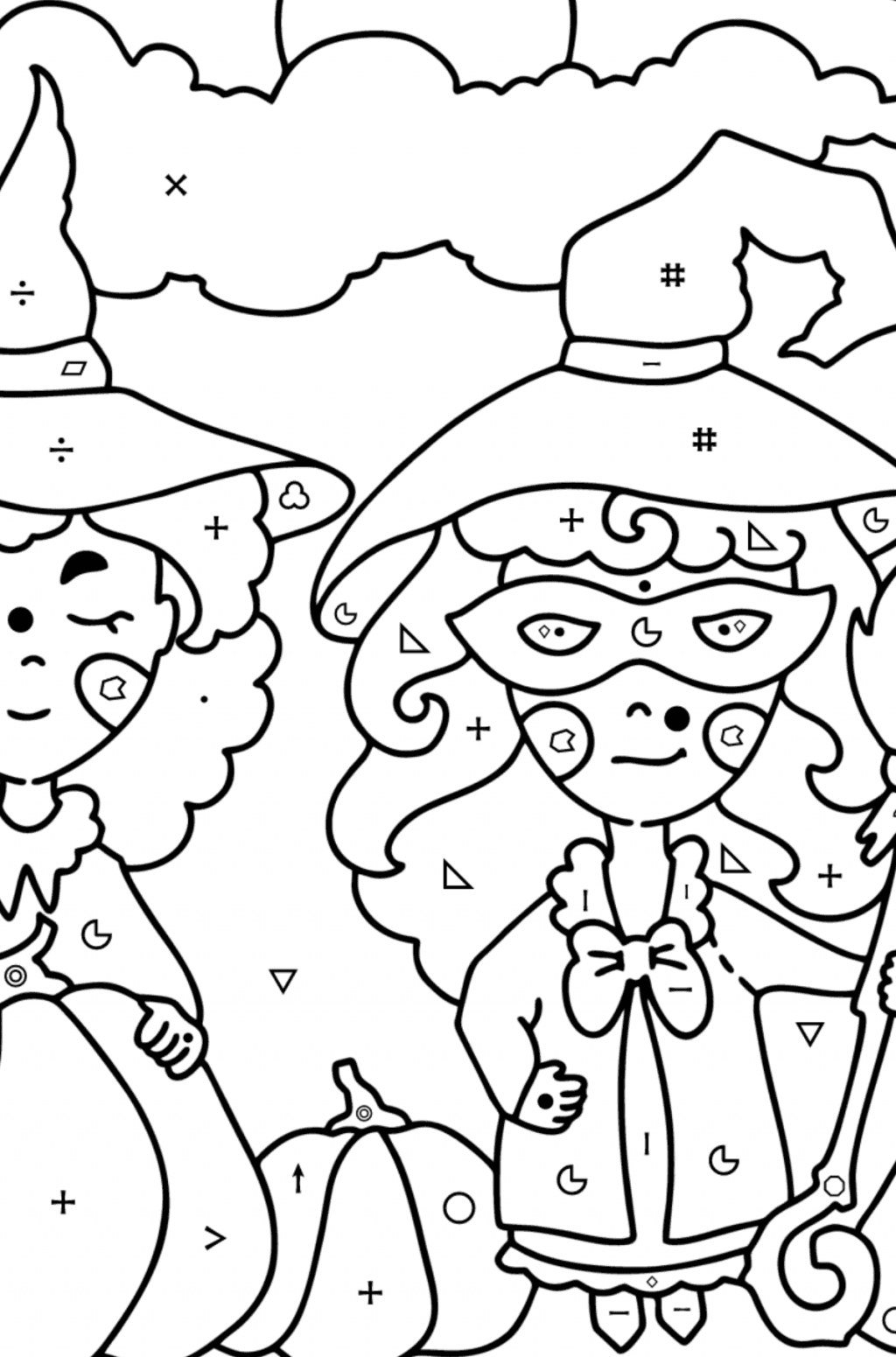 Halloween kids сolouring page ♥ Online and Print for Free!