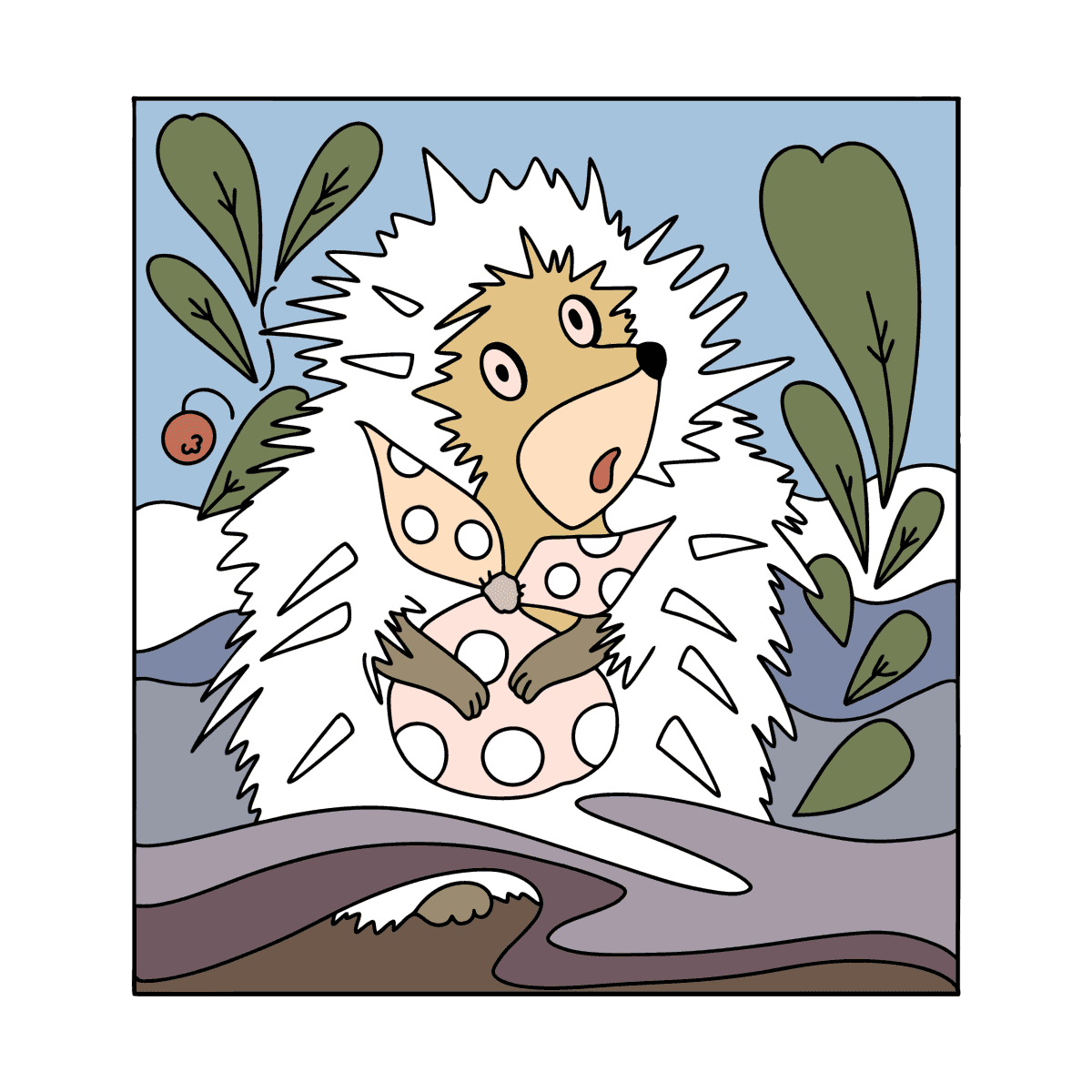 Mewarnai gambar Landak kartun - Online dan Cetak Gratis!