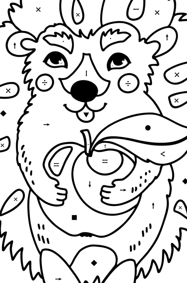 Mewarnai gambar Landak dengan apel - Online dan Cetak Gratis!