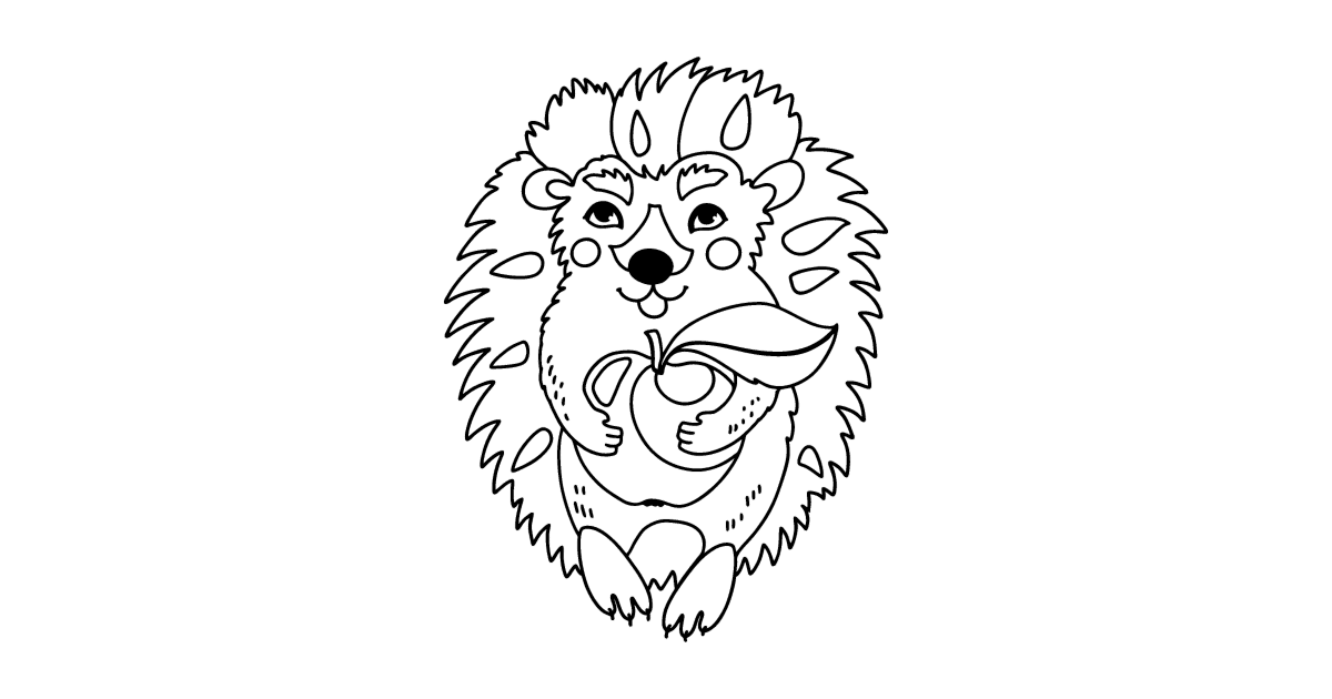 Mewarnai gambar Landak dengan apel - Online dan Cetak Gratis!