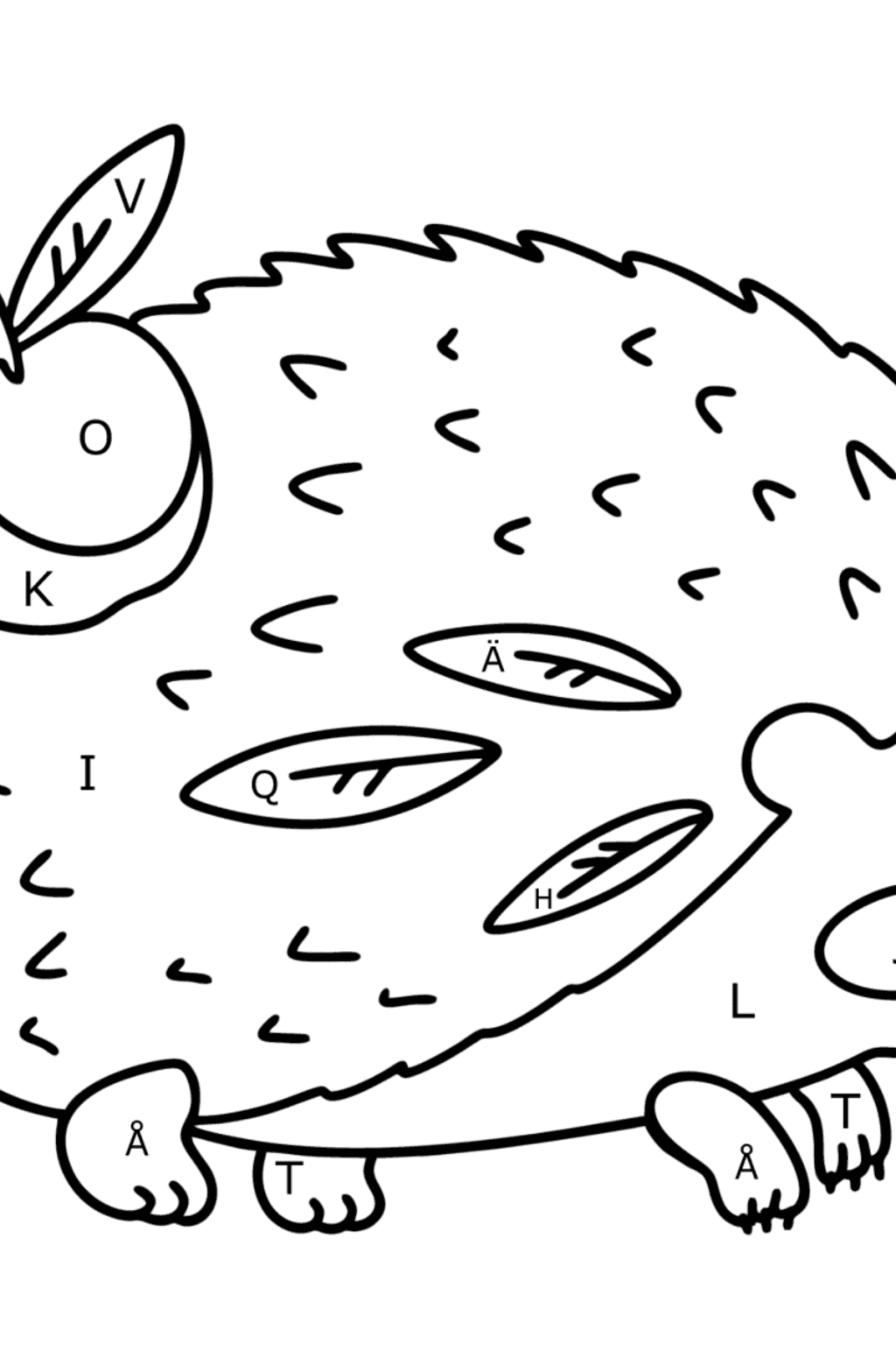 Värityskuva Siili lapsille Avaruusolennot ♥ Online ja Tulosta
