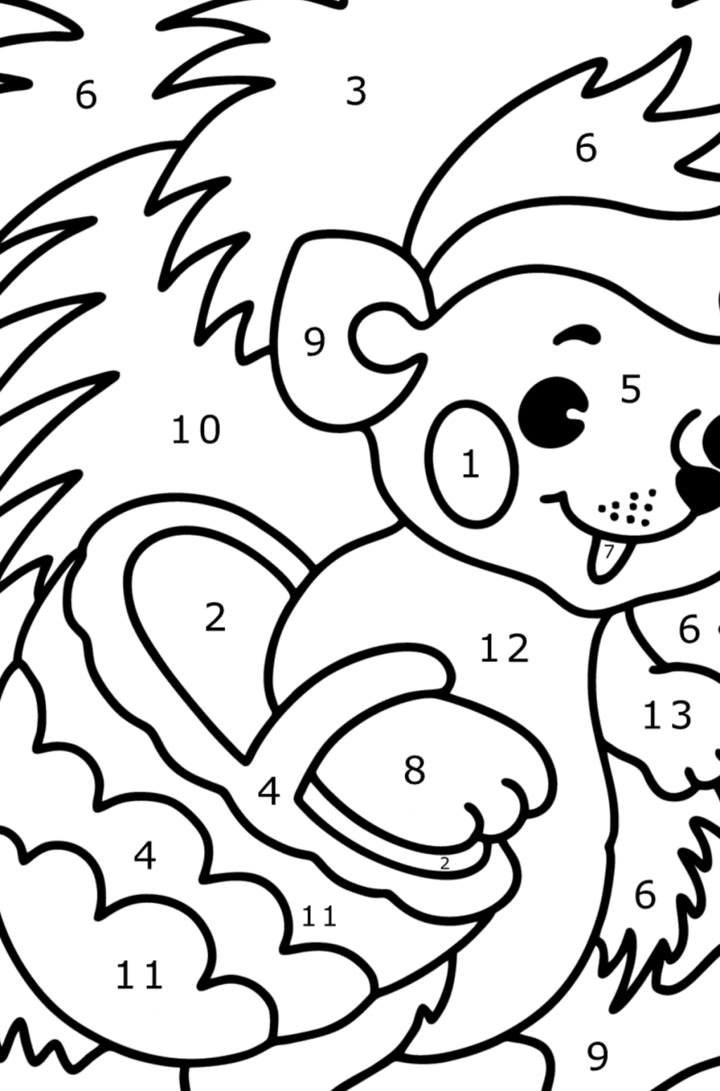 Mewarnai gambar Landak kecil - Online dan Cetak Gratis!