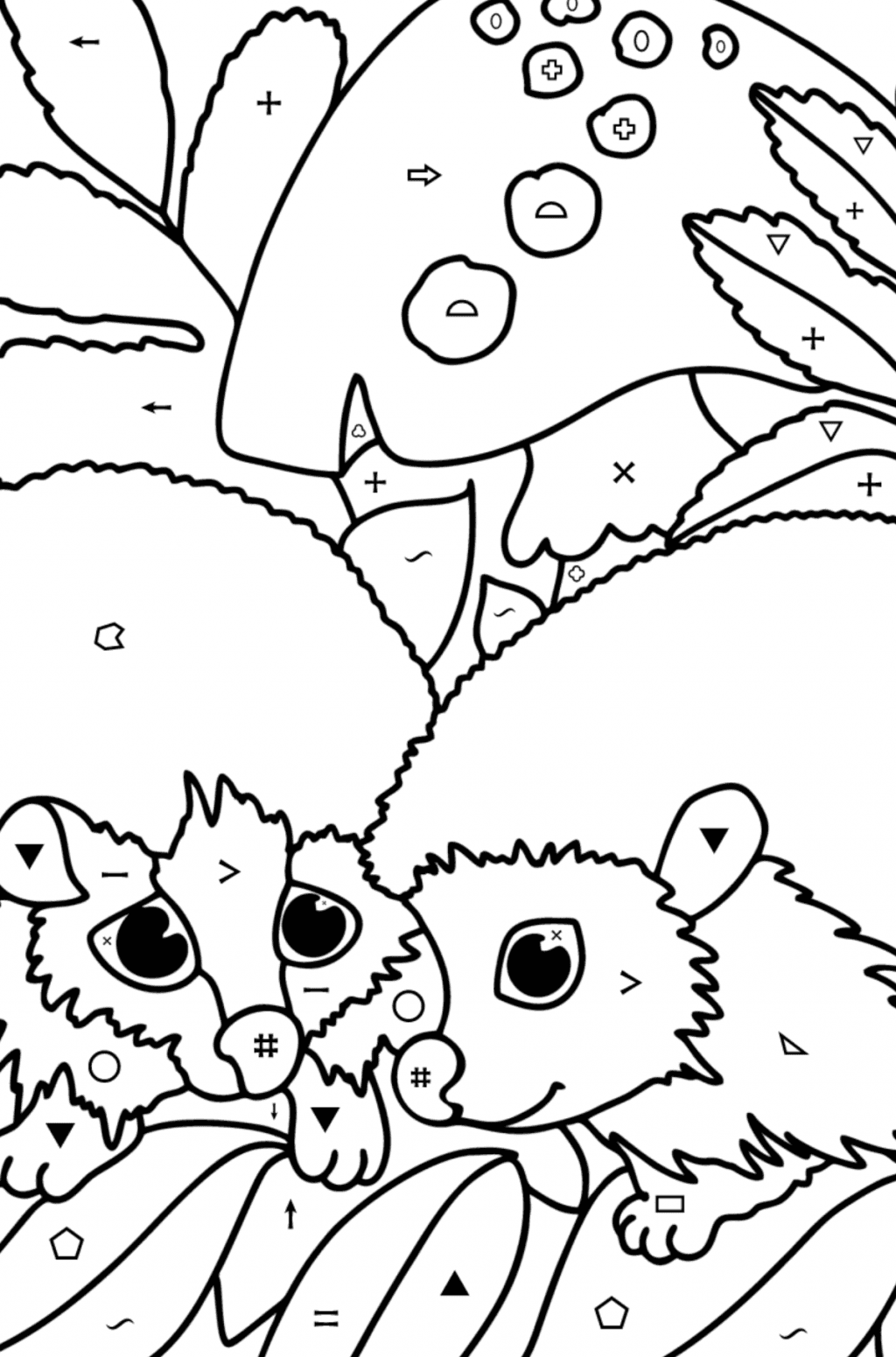 Mewarnai gambar Dua Landak - Online dan Cetak Gratis!