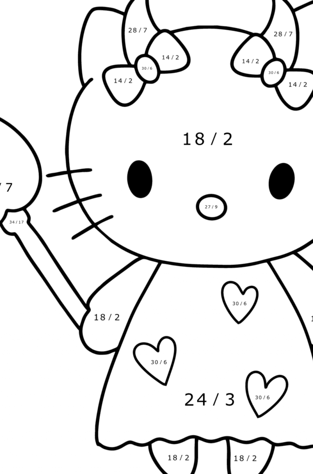 Розмальовка Hello Kitty диявол ♥ Онлайн і Надрукувати безкоштовно!