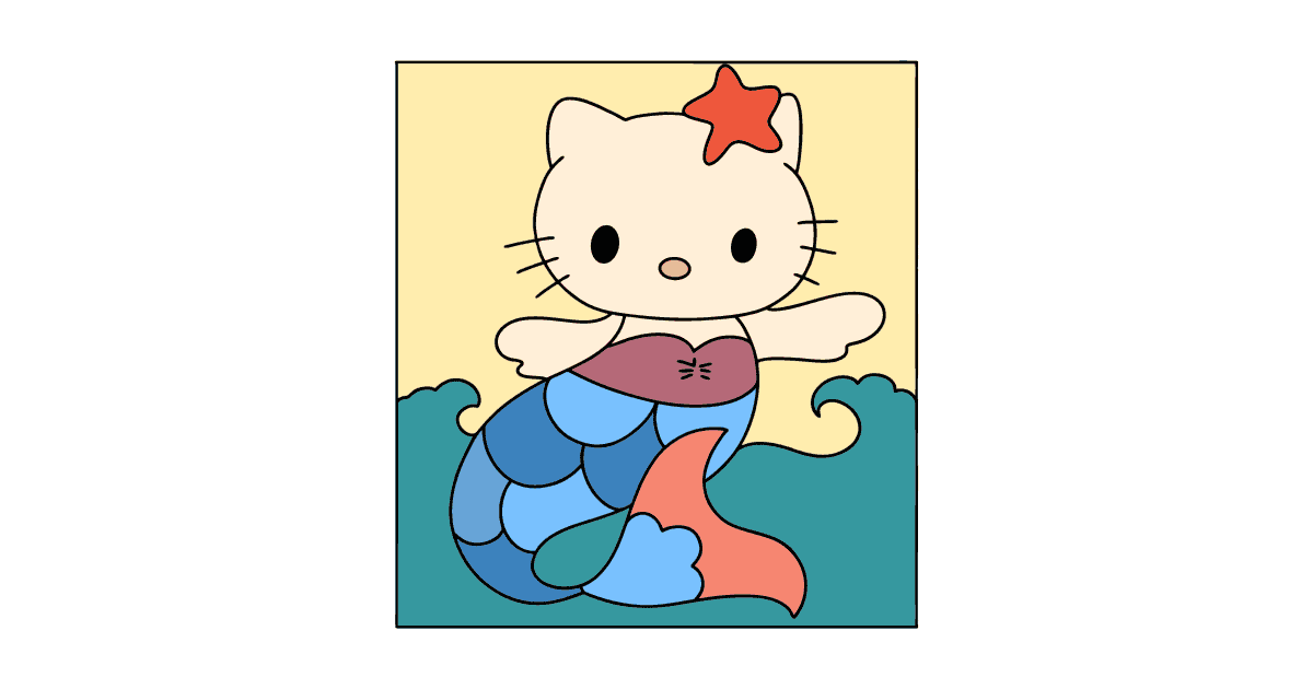 Hello Kitty Mermaid coloring page ♥ Online and Print for Free!