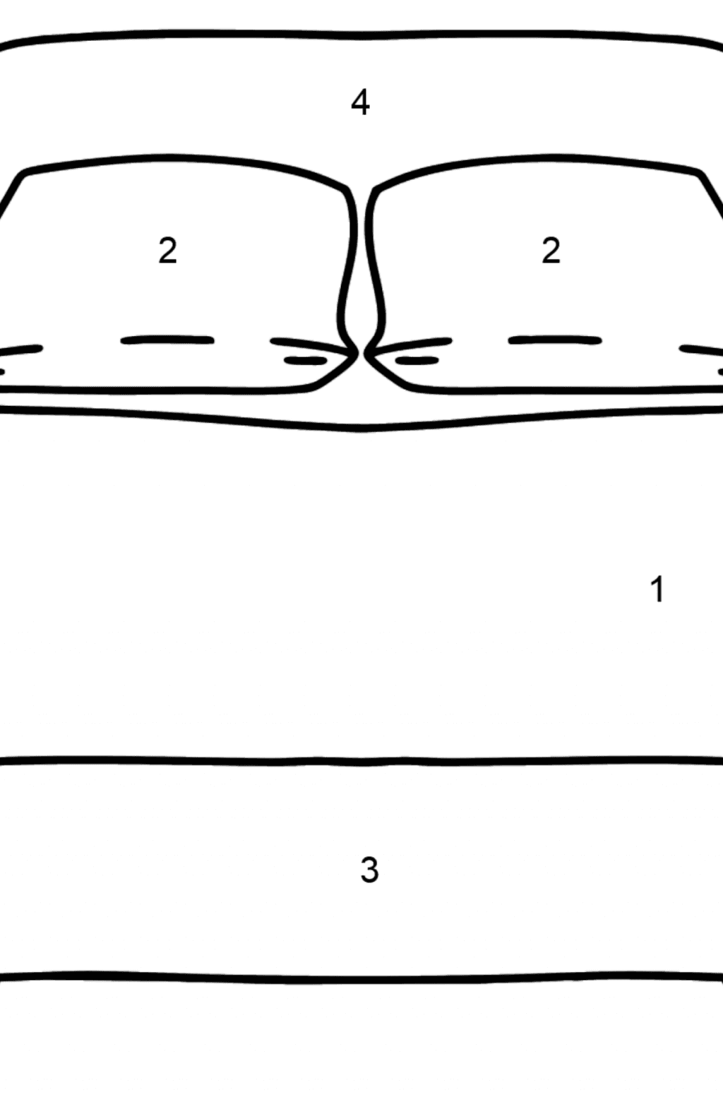 Disegno di letto da colorare ♥ Online o stampare gratis!