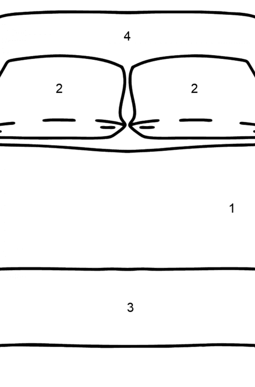 Omalovánka Domácí potřeby Postel ♥ Online nebo Vytisknout Zdarma