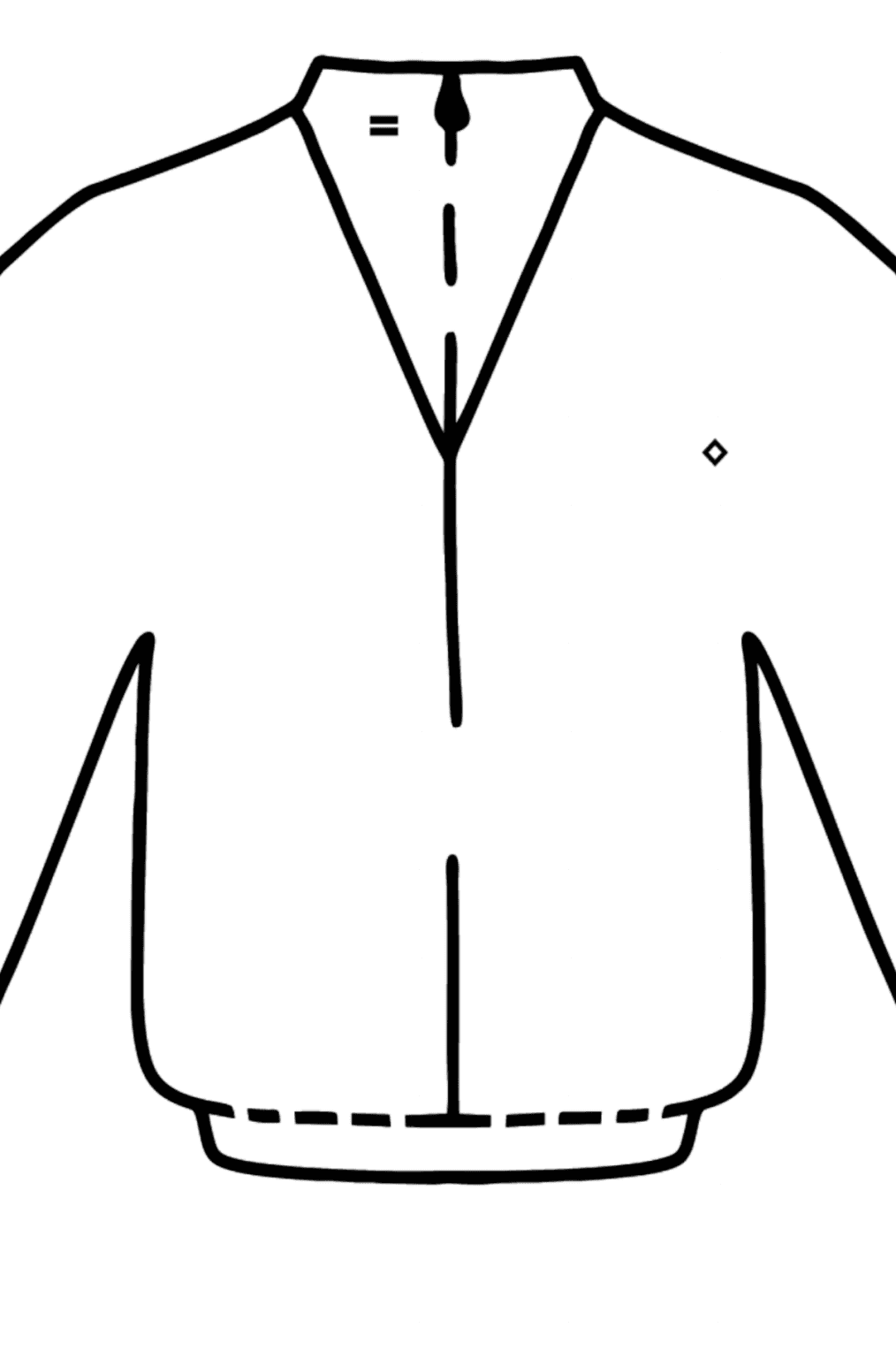 Tegning til farvning blå-jakke - Online og Print gratis!