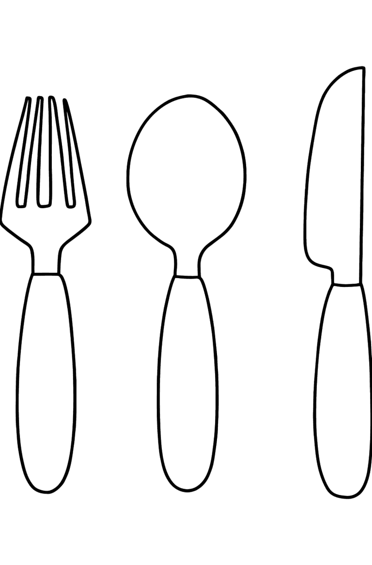 Cutlery coloring page ♥ for kids Online or Printable for Free!