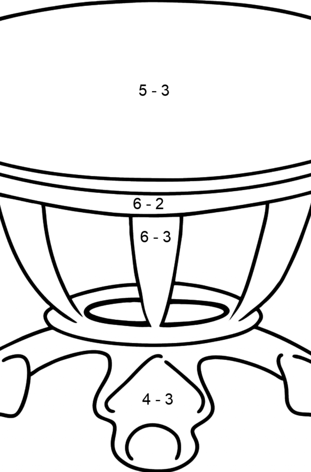 Dining Table coloring page ♥ for kids Online or Printable for Free!