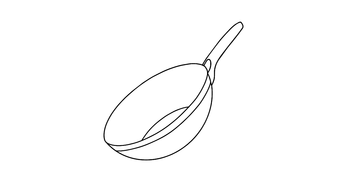 Wok pan coloring page ♥ for kids Online or Printable for Free!