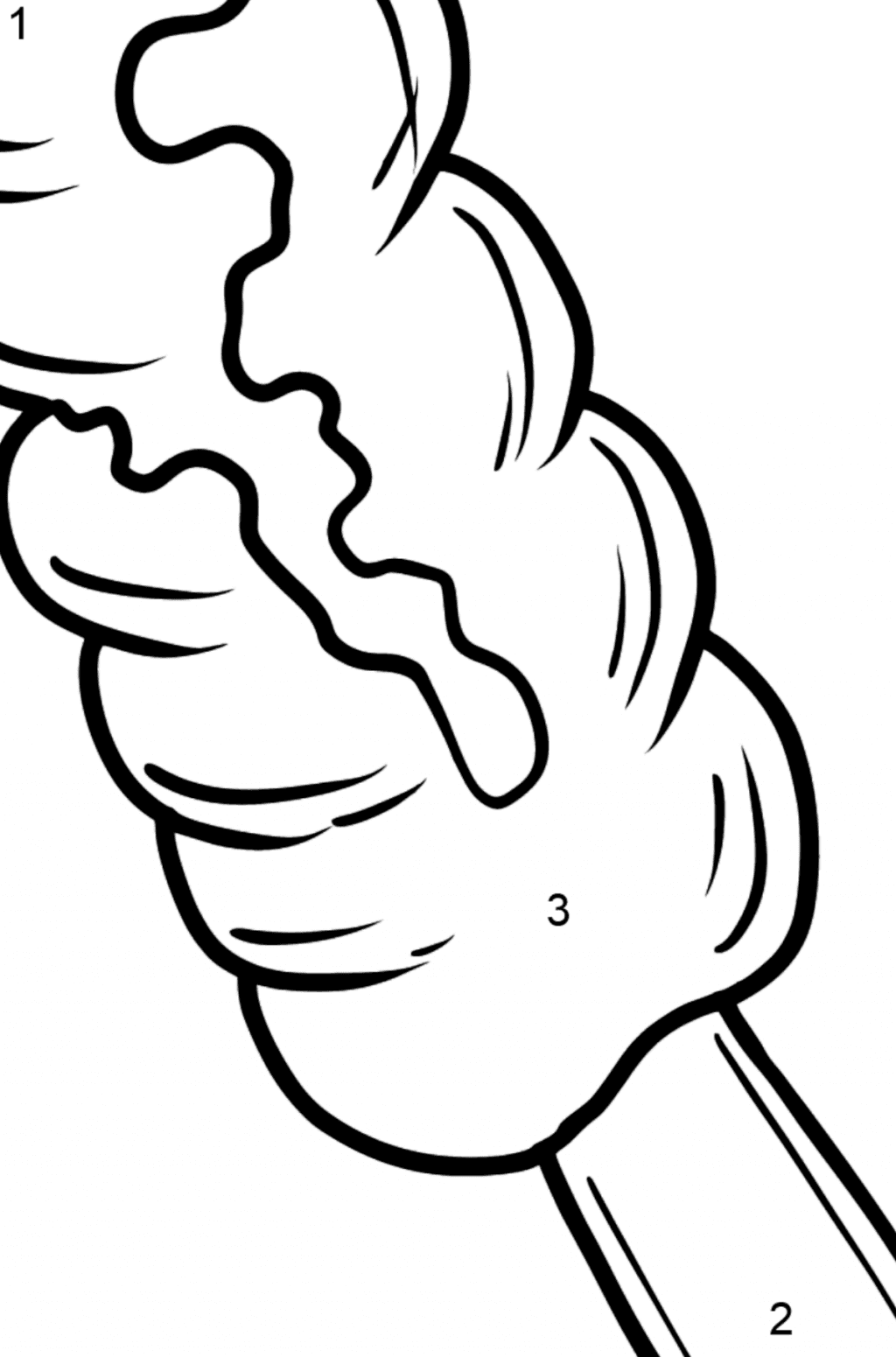 Mewarnai gambar es krim di atas tongkat - Online dan Cetak Gratis!