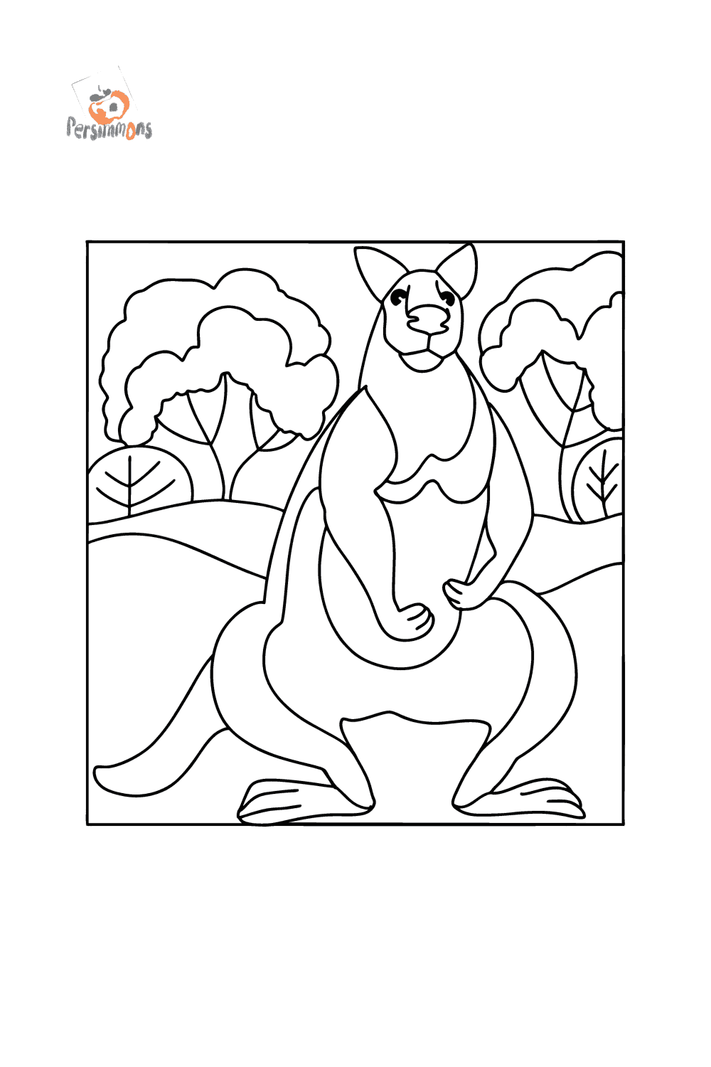 Tegning til farvning kæmpe kænguru ♥ Online og Print gratis!