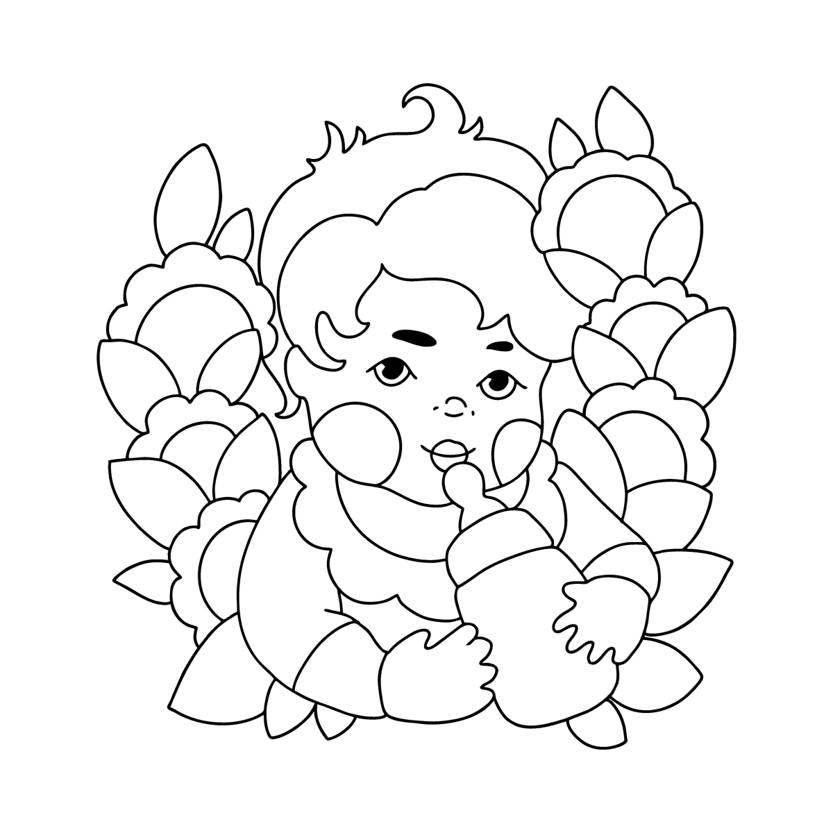 Målarbild Bebis för Barn ♥ Måla Online och Skriv ut Gratis!