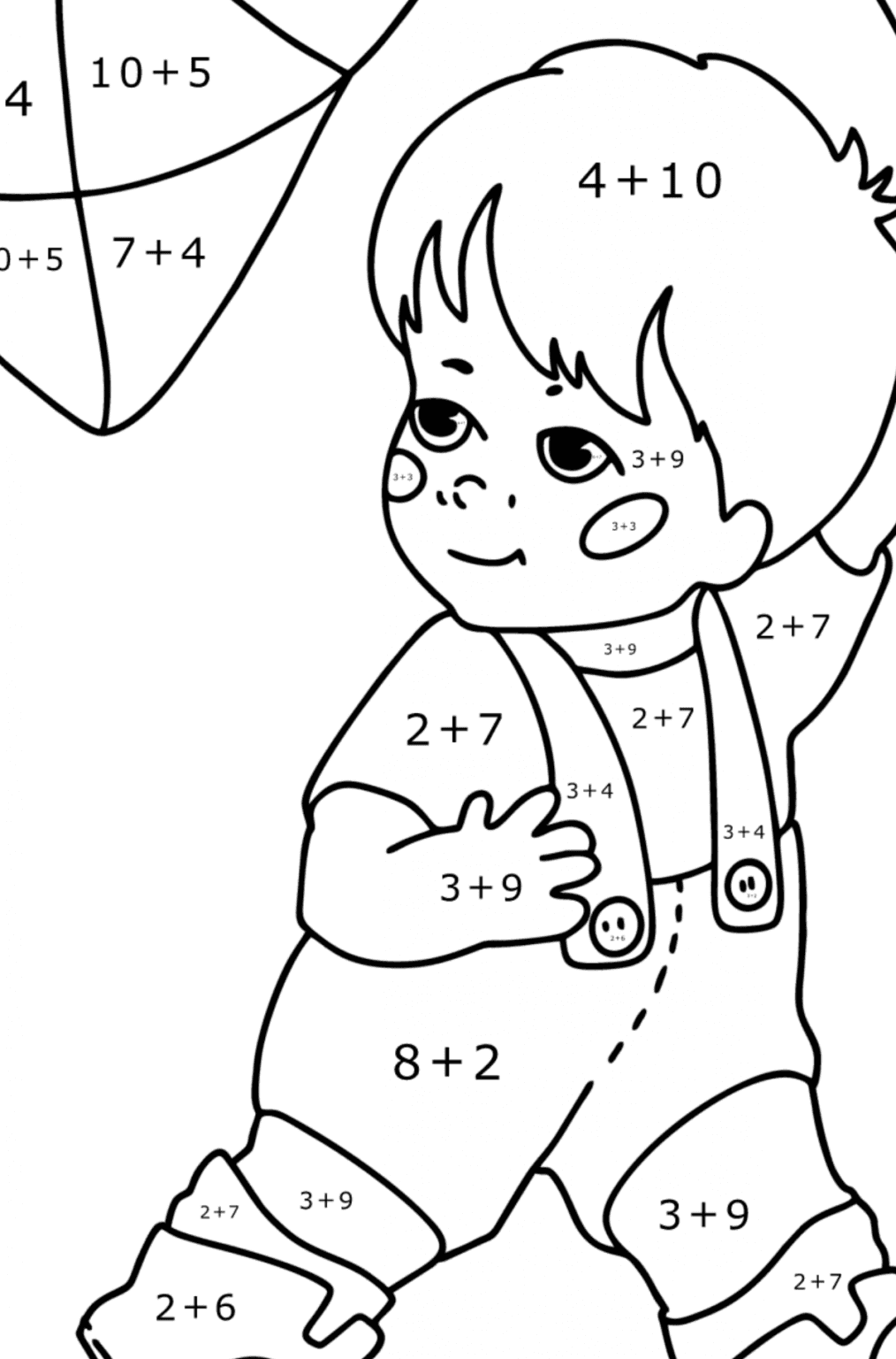 Desenho Menino e pipa para colorir | Coloring-for-Kids.com