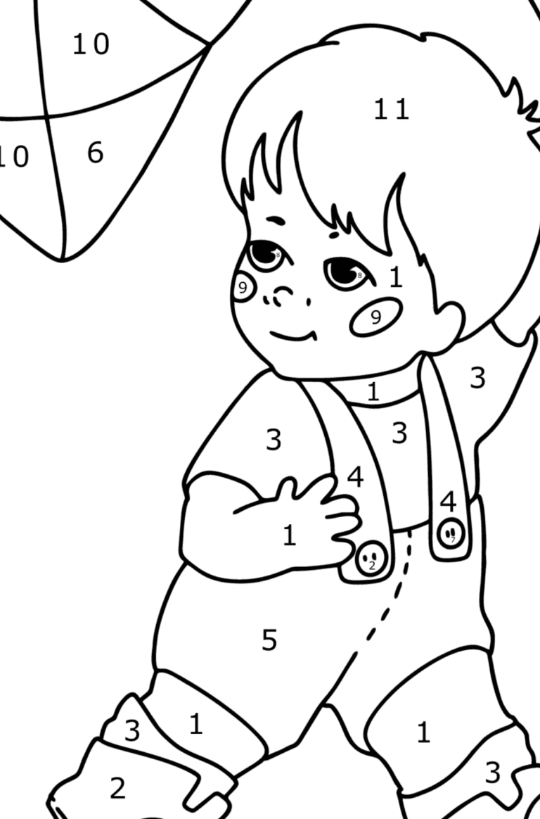 Boy and kite сoloring page ♥ Online and Print for Free!