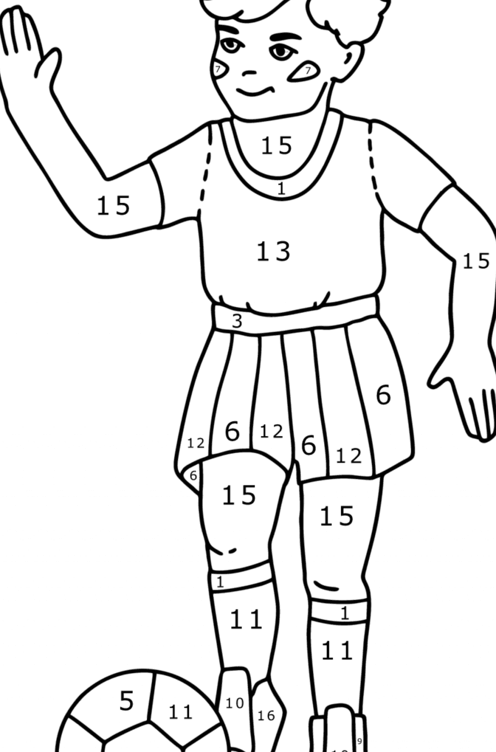 Boy soccer player сoloring page ♥ Online and Print for Free!