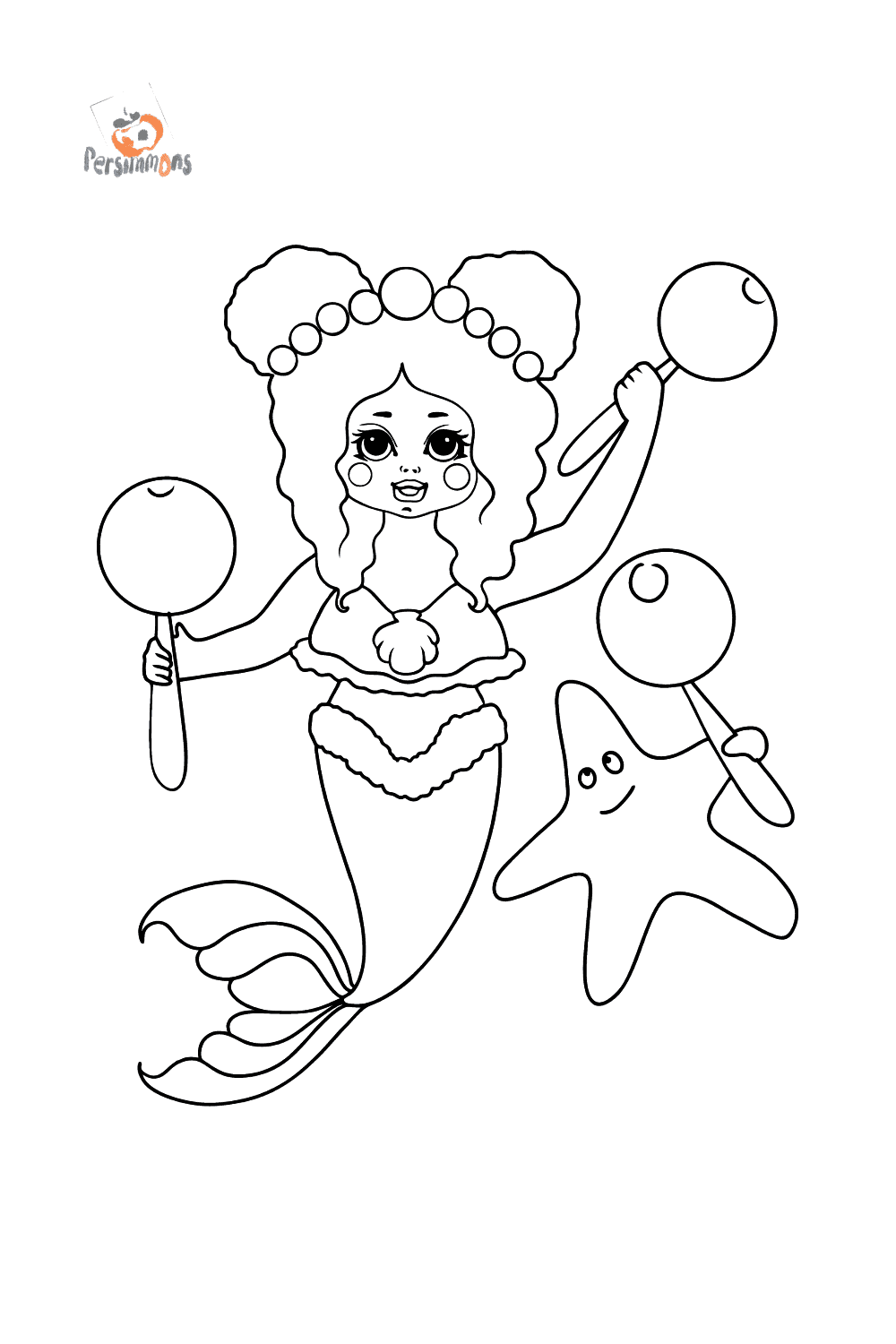 Mewarnai gambar putri duyung kecil - Unduh, cetak, online!