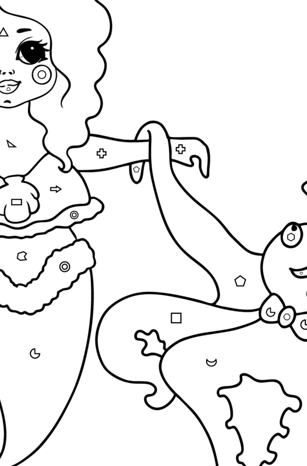 Mewarnai gambar putri duyung dan gurita - Online dan Cetak!