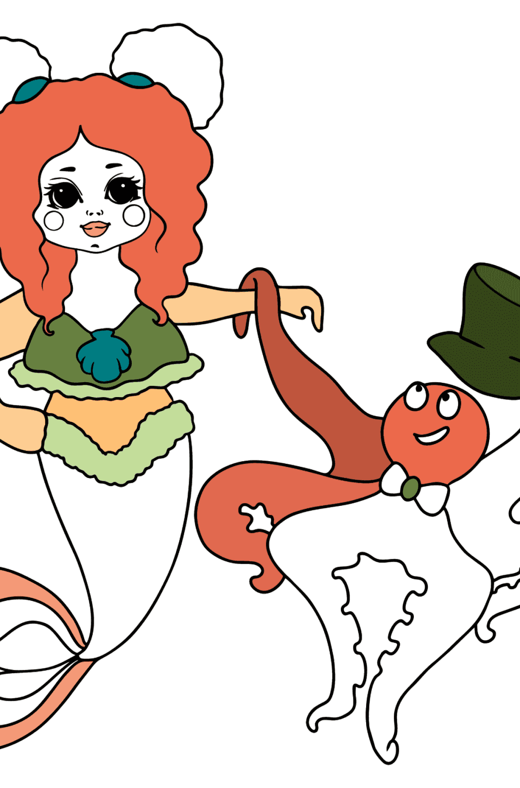 Mermaid with Yellow Tail coloring page ♥ Free!