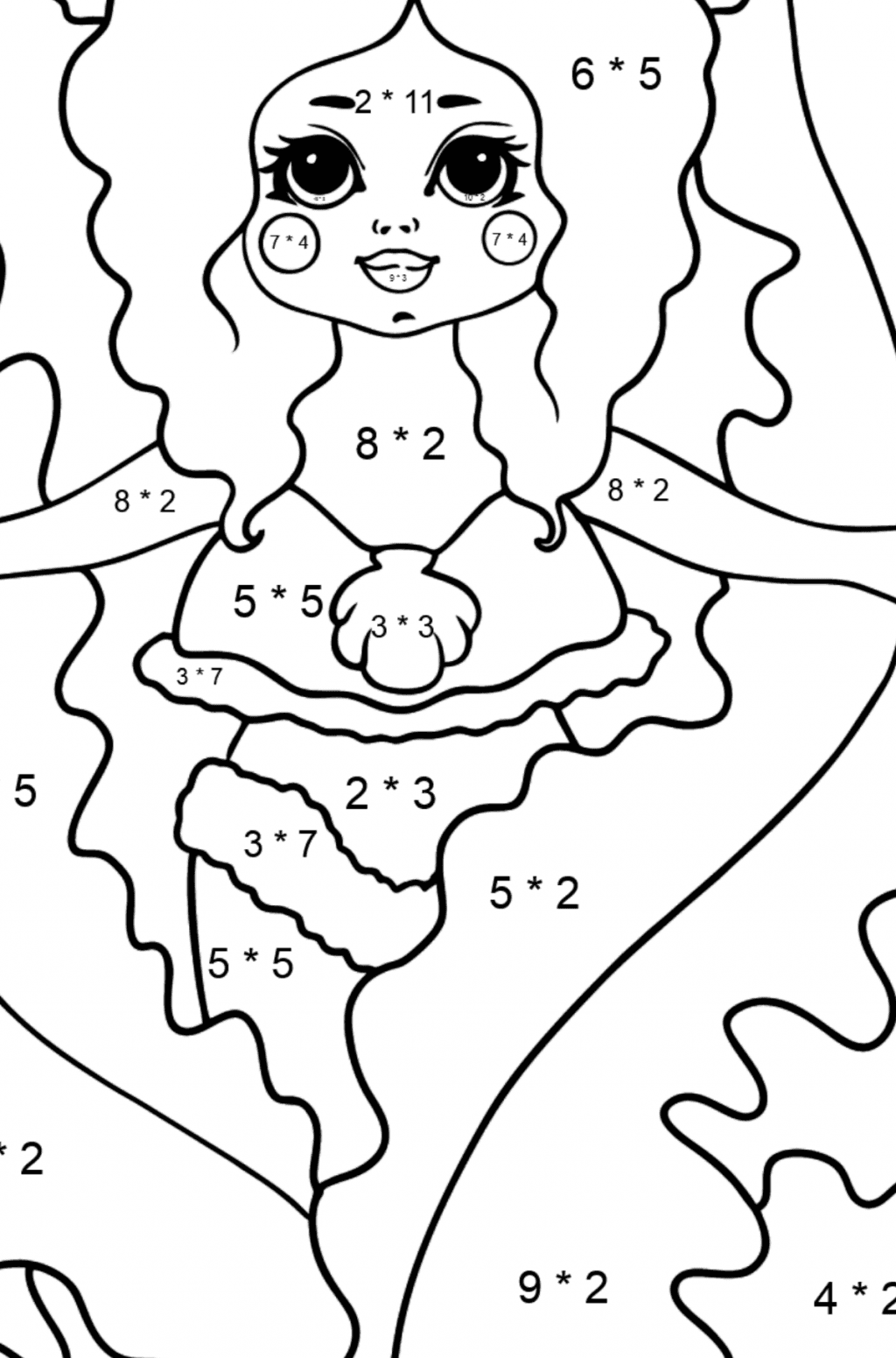 Mermaid and Red Algae coloring page ♥ Free!