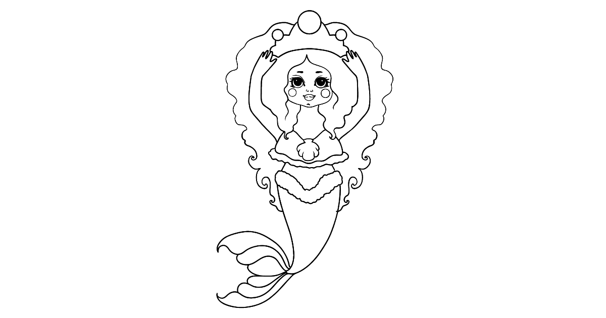 Mermaid with Blue Hair coloring page ♥ Print for Free!