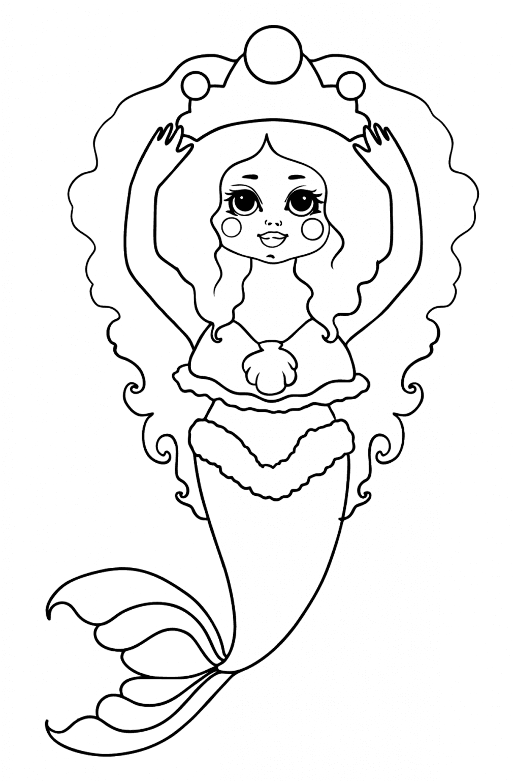 Mewarnai gambar putri duyung kecil - Unduh, cetak, online!