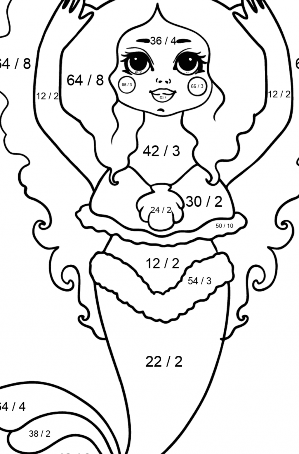 Mermaid with Blue Hair coloring page ♥ Print for Free!