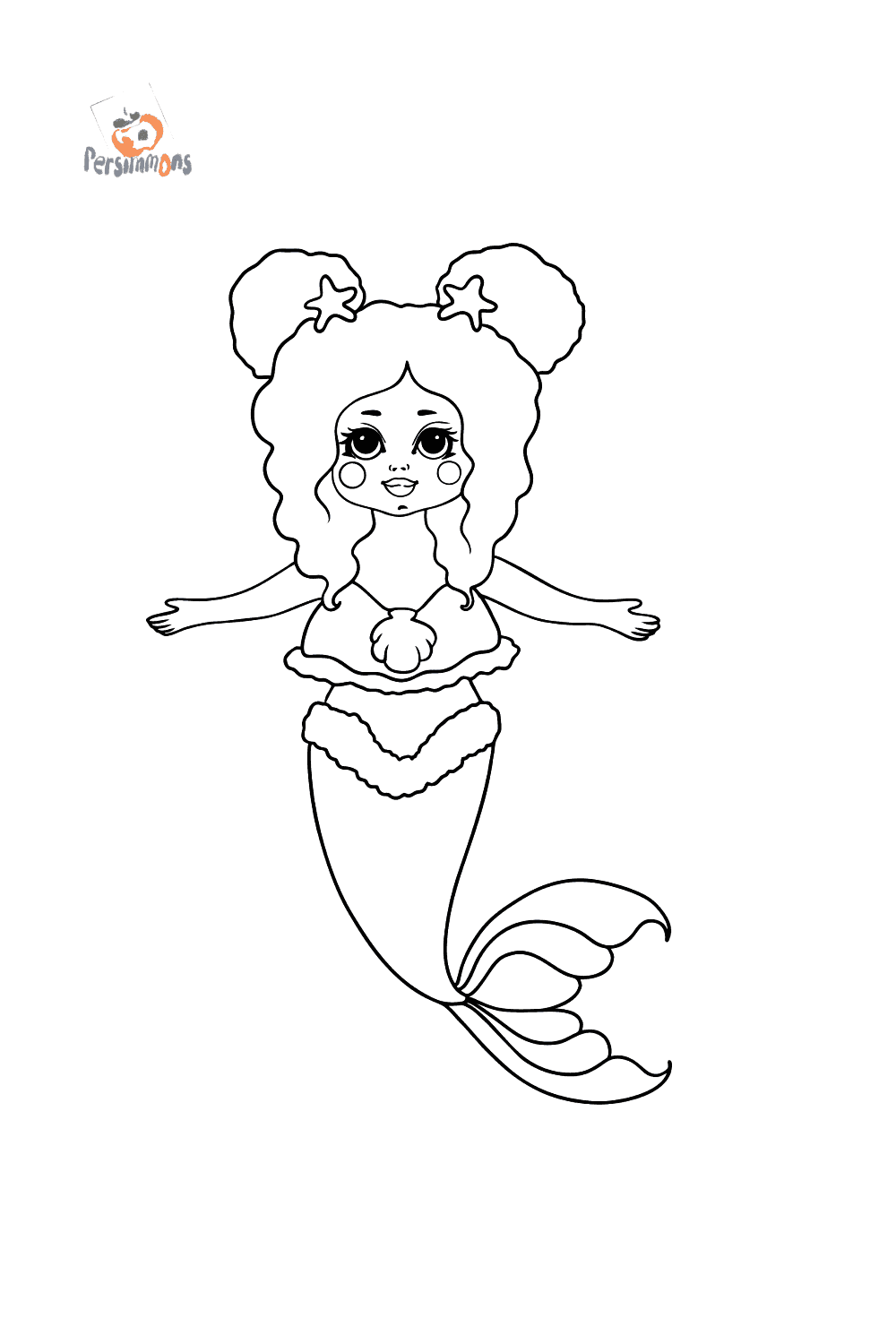 Mermaid with Yellow Tail coloring page ♥ Free!