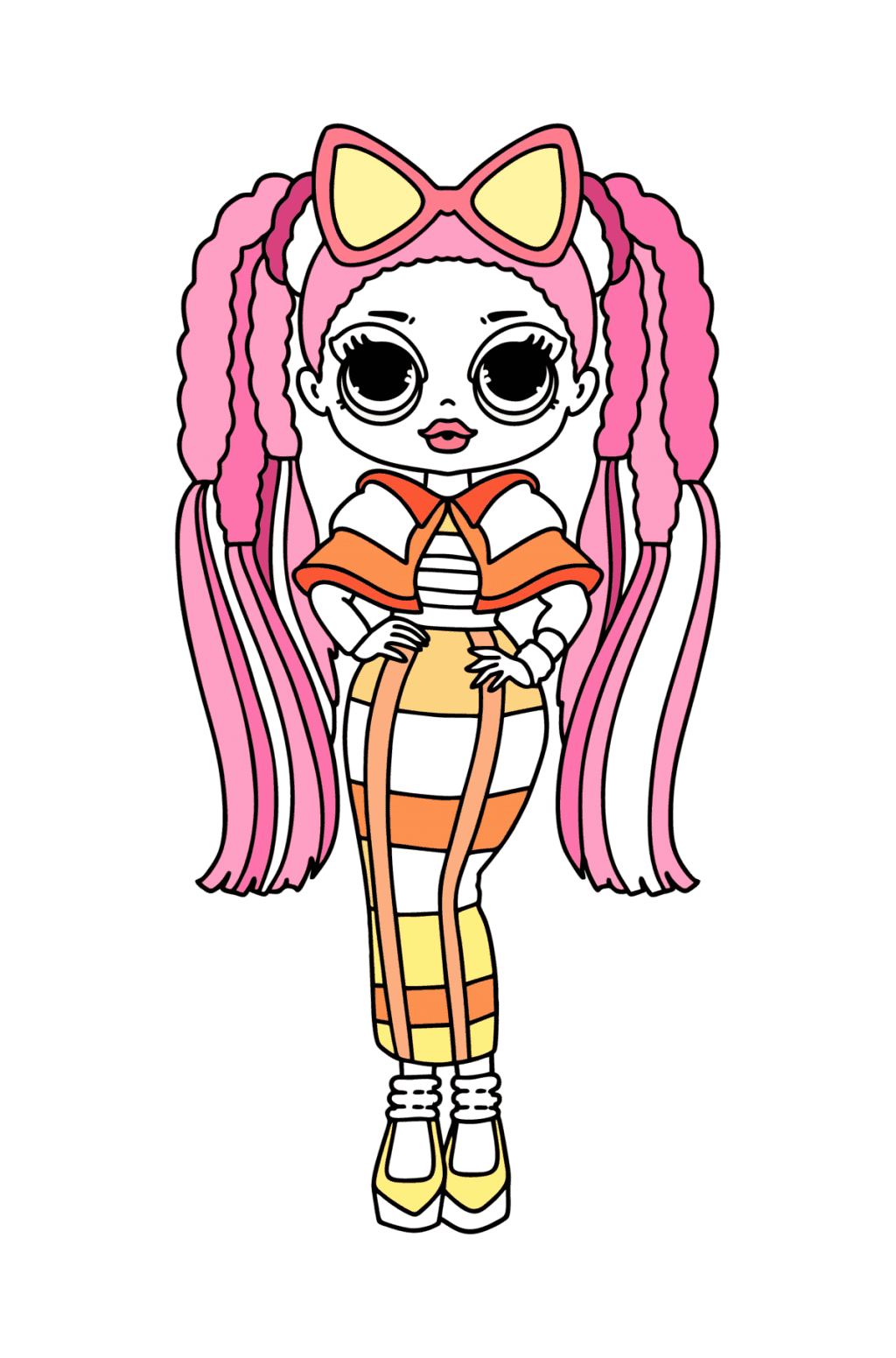 Ausmalbild LOL OMG Dance Major Lady ♥ Drucken und online!