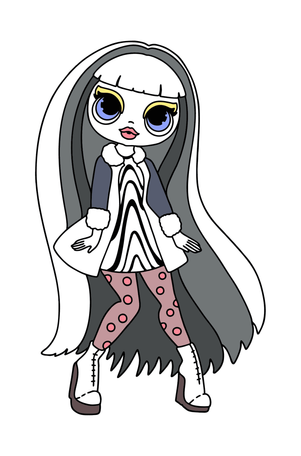 Ausmalbild LOL OMG Dance Major Lady ♥ Drucken und online!