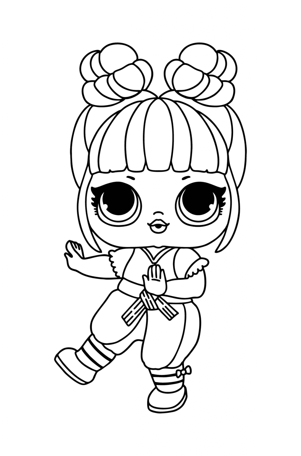 Tegning til farvning LOL Surprise Blackbelt ♥ Online og Print