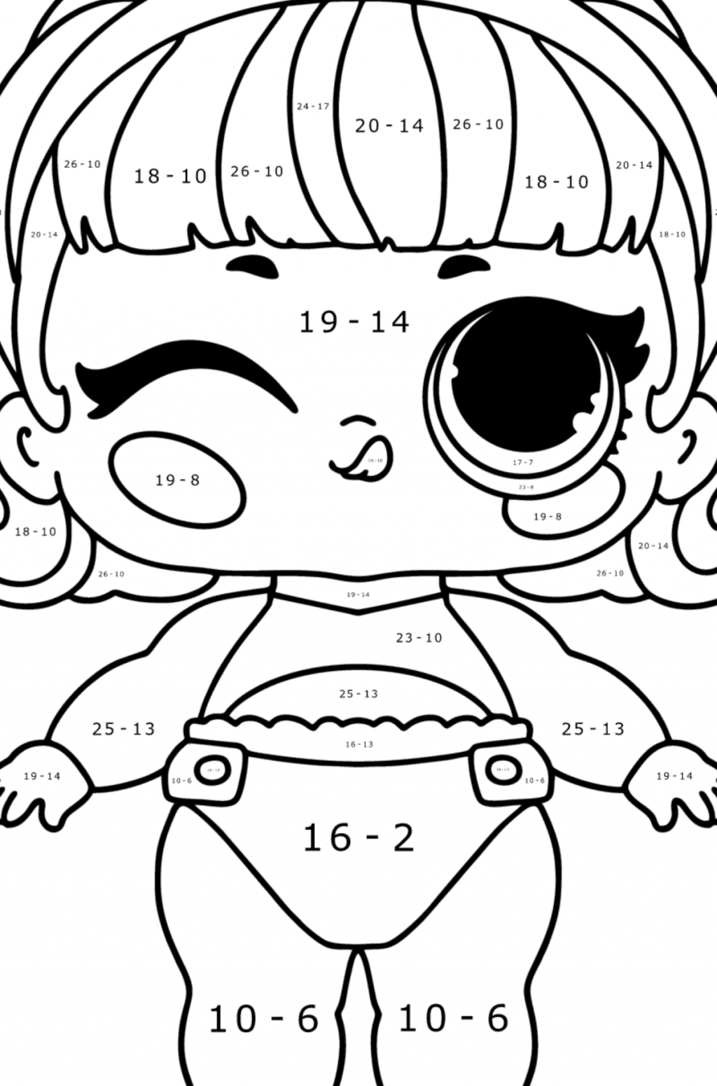 Coloriage LOL Surprise Jr. Prom Princess ♥ En ligne ou imprimer