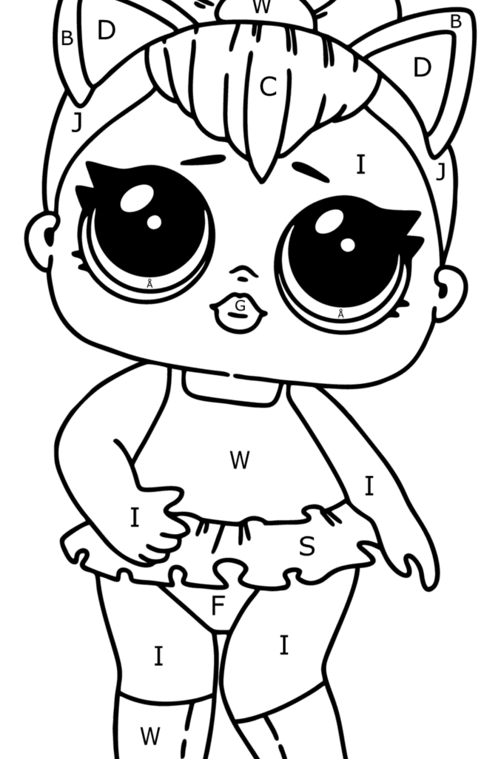 Målarbild LOL Surprise Kitty Queen | Coloring-for-Kids.com