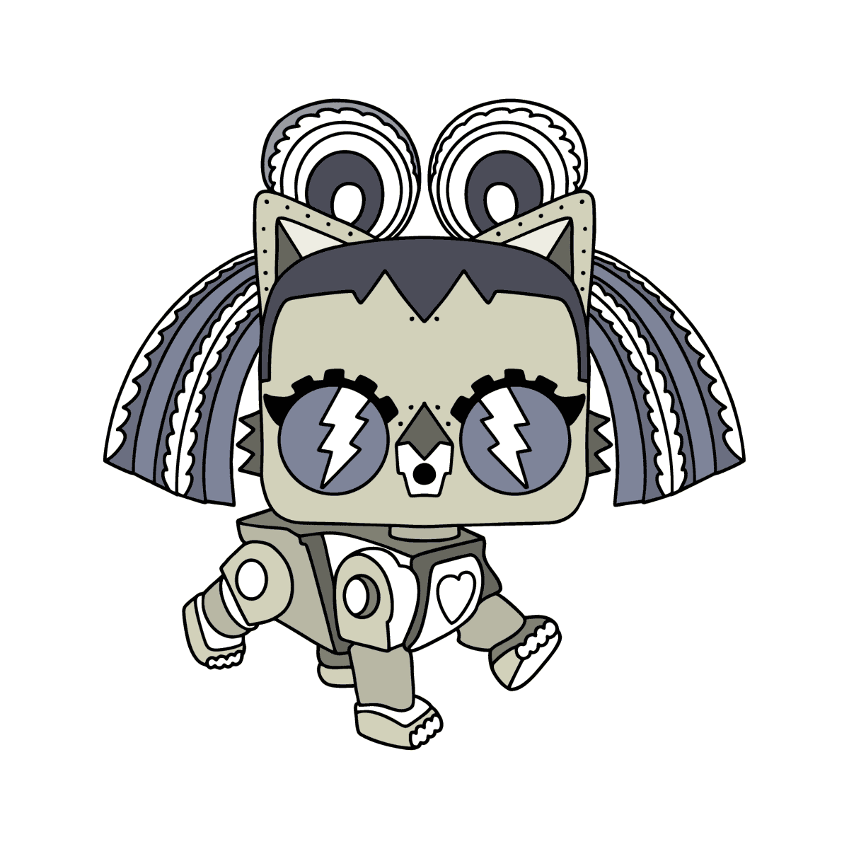 Dibujo Robo Kitty para colorear - Imprime y en Línea