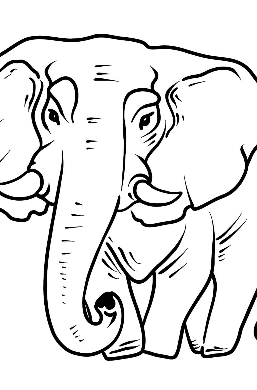 Mewarnai gambar gajah - Online dan Cetak Gratis untuk anak-anak!