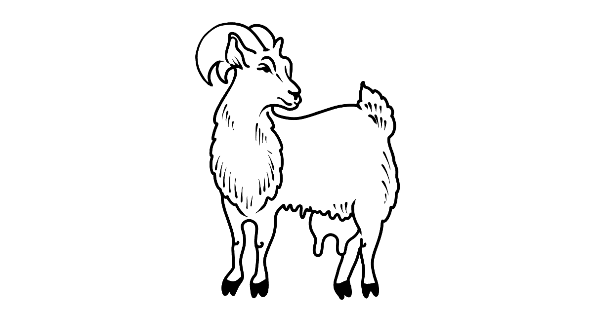 Mewarnai gambar kambing - Online dan Cetak Gratis untuk anak-anak!