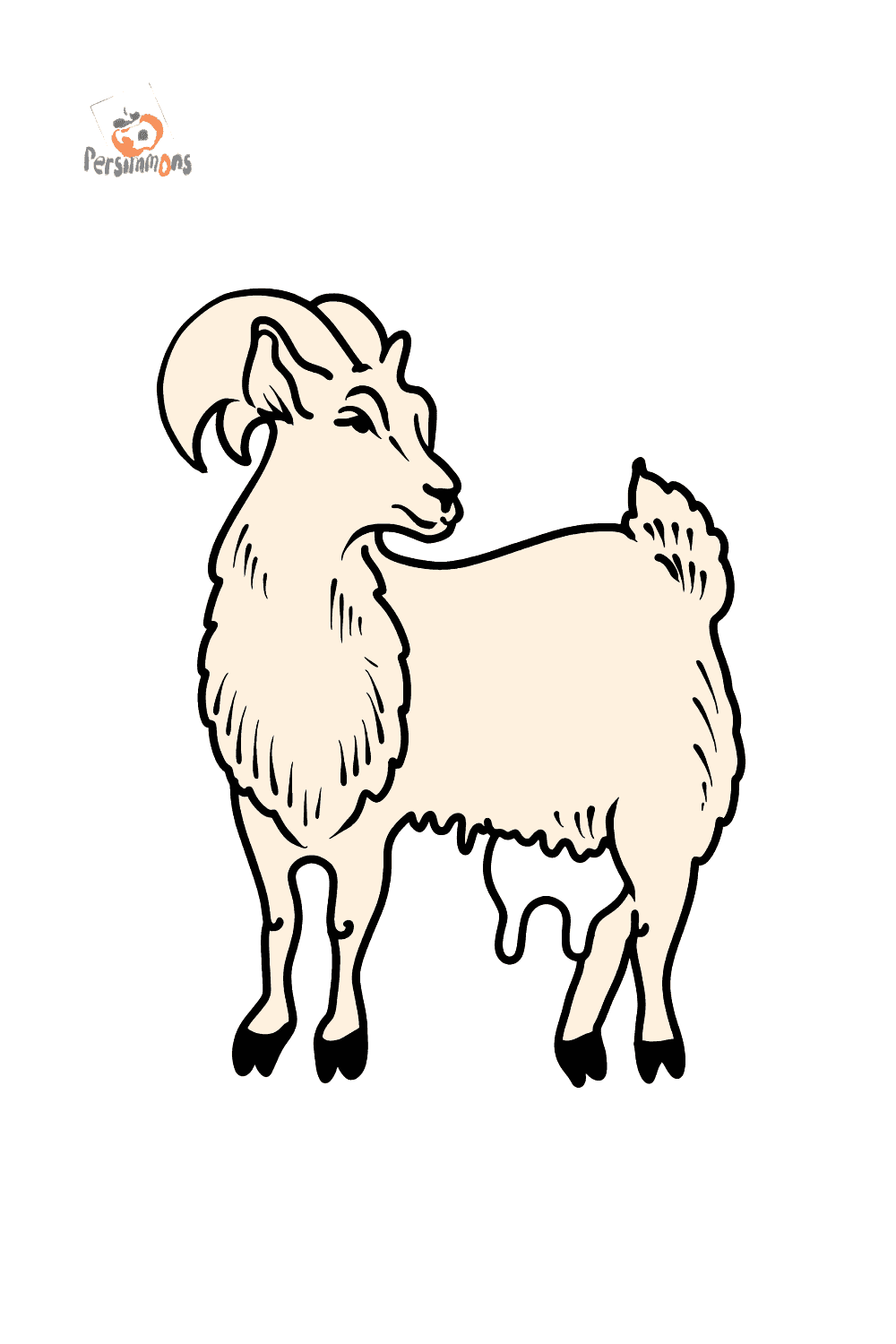 Tegning til farvning ged ♥ Online og Print gratis for børn!